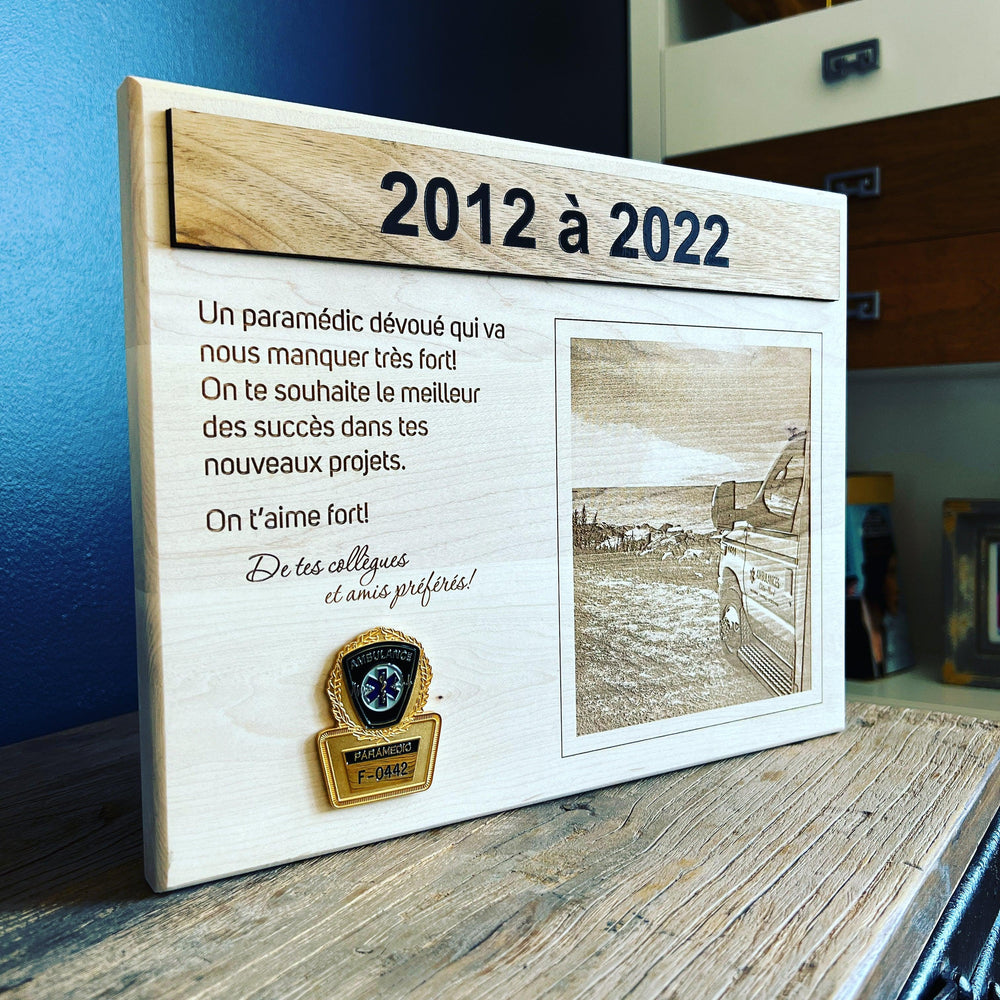 Plaque de remerciement ou de reconnaissance en bois personnalisée ...