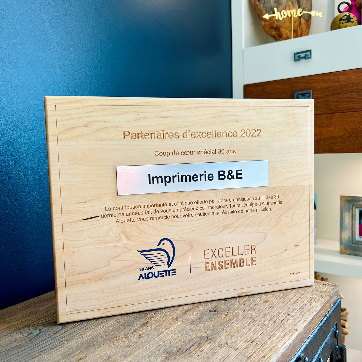 Plaque de remerciement ou de reconnaissance en bois personnalisée ...